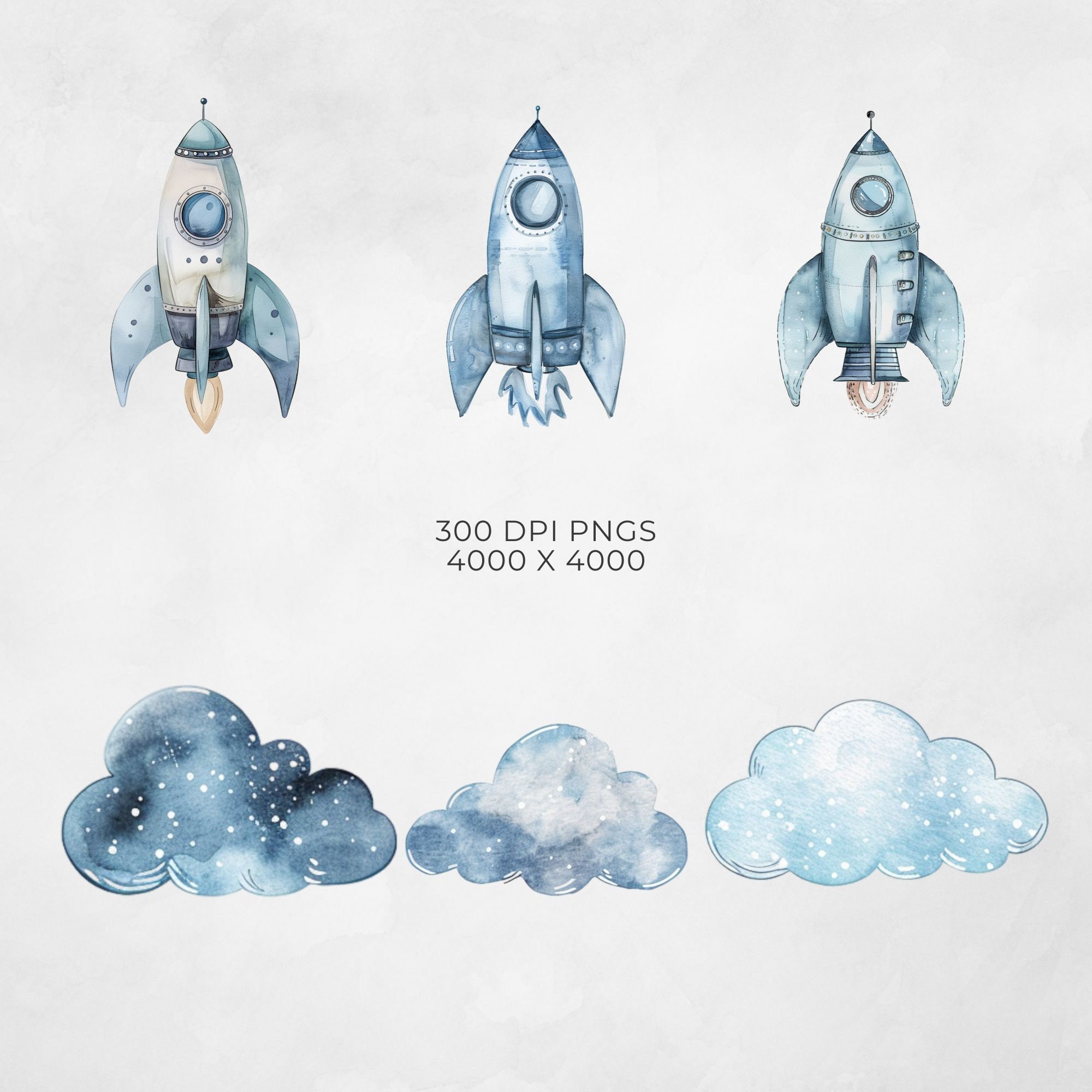 Watercolor Space Clipart Bundle: Planets, Stars, Moon (digital Download ...