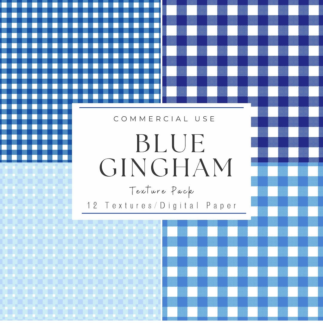 Gingham Blue and White Texture Clipart JPG| Digital Paper |checked ...