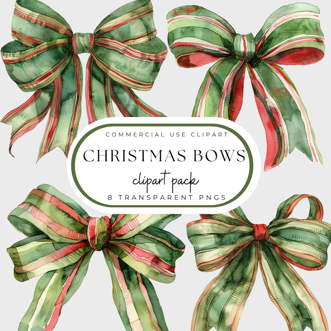 Christmas Bow PNG Clipart: Green & Red Plaid (digital Download) - Etsy