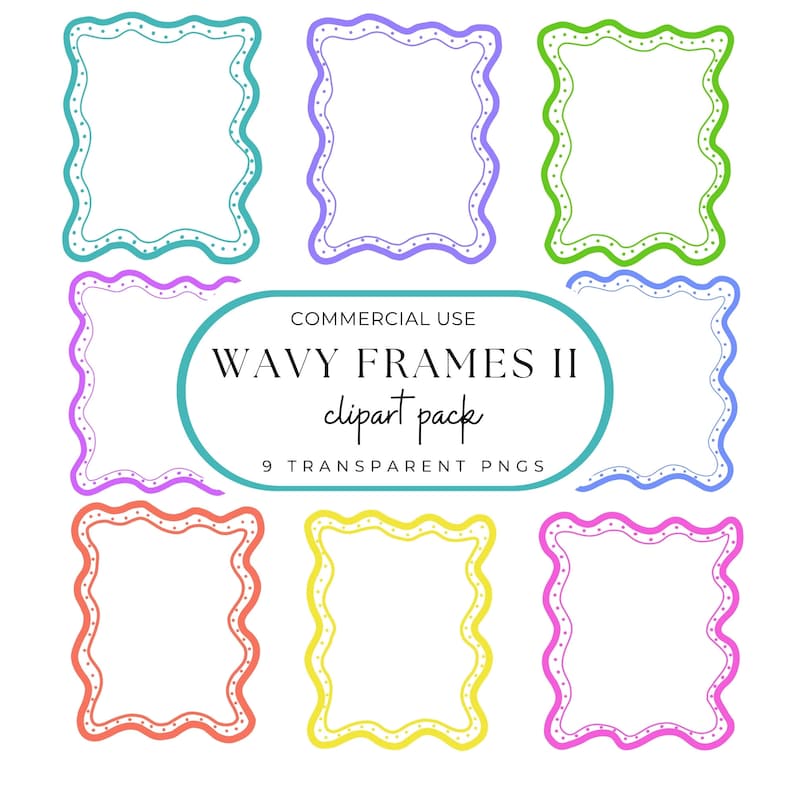 Wavy Frame Clipart: Scalloped Eyelet Border (digital Download) - Etsy
