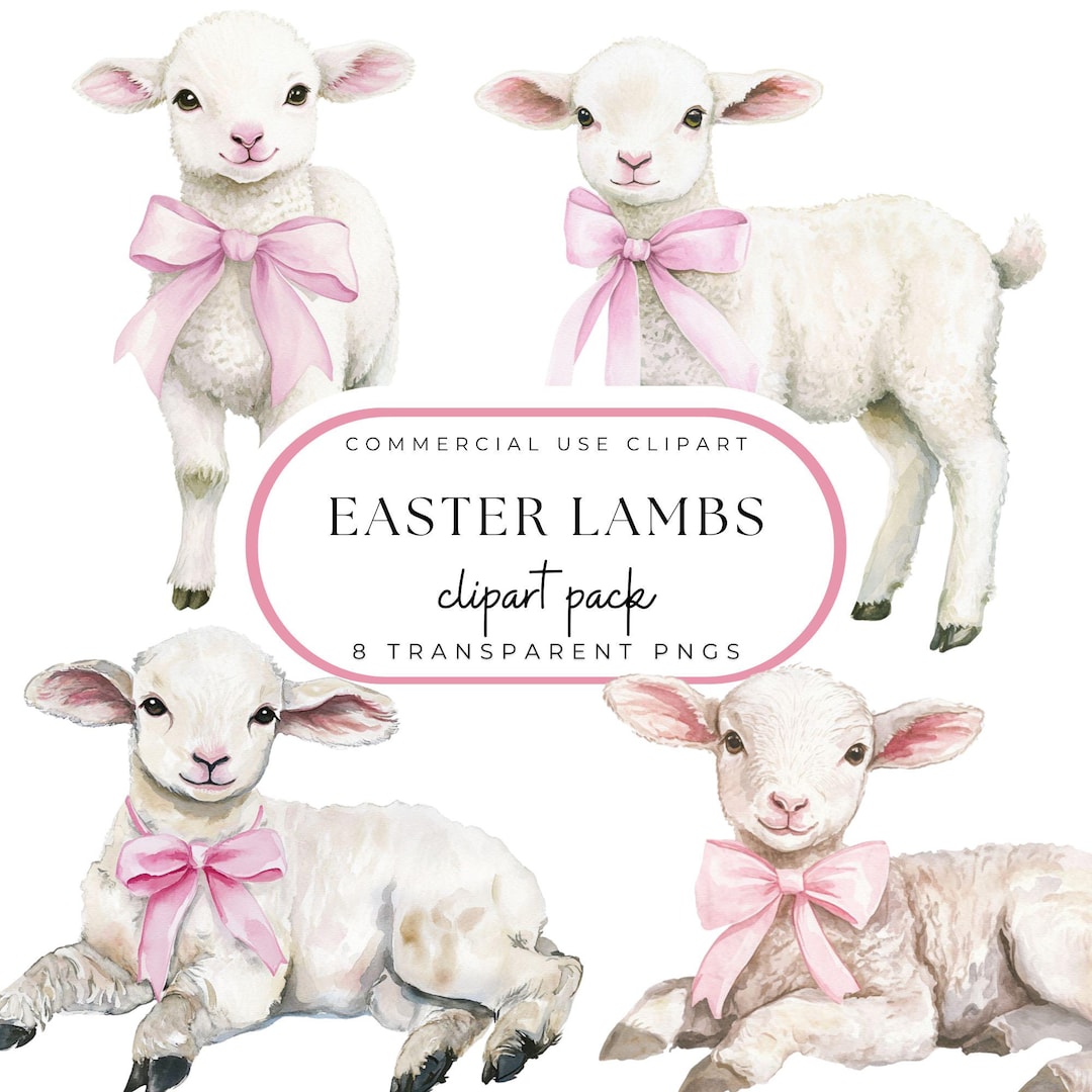 Easter Lambs Watercolor Clipart | Spring Holiday Clipart | Grand ...