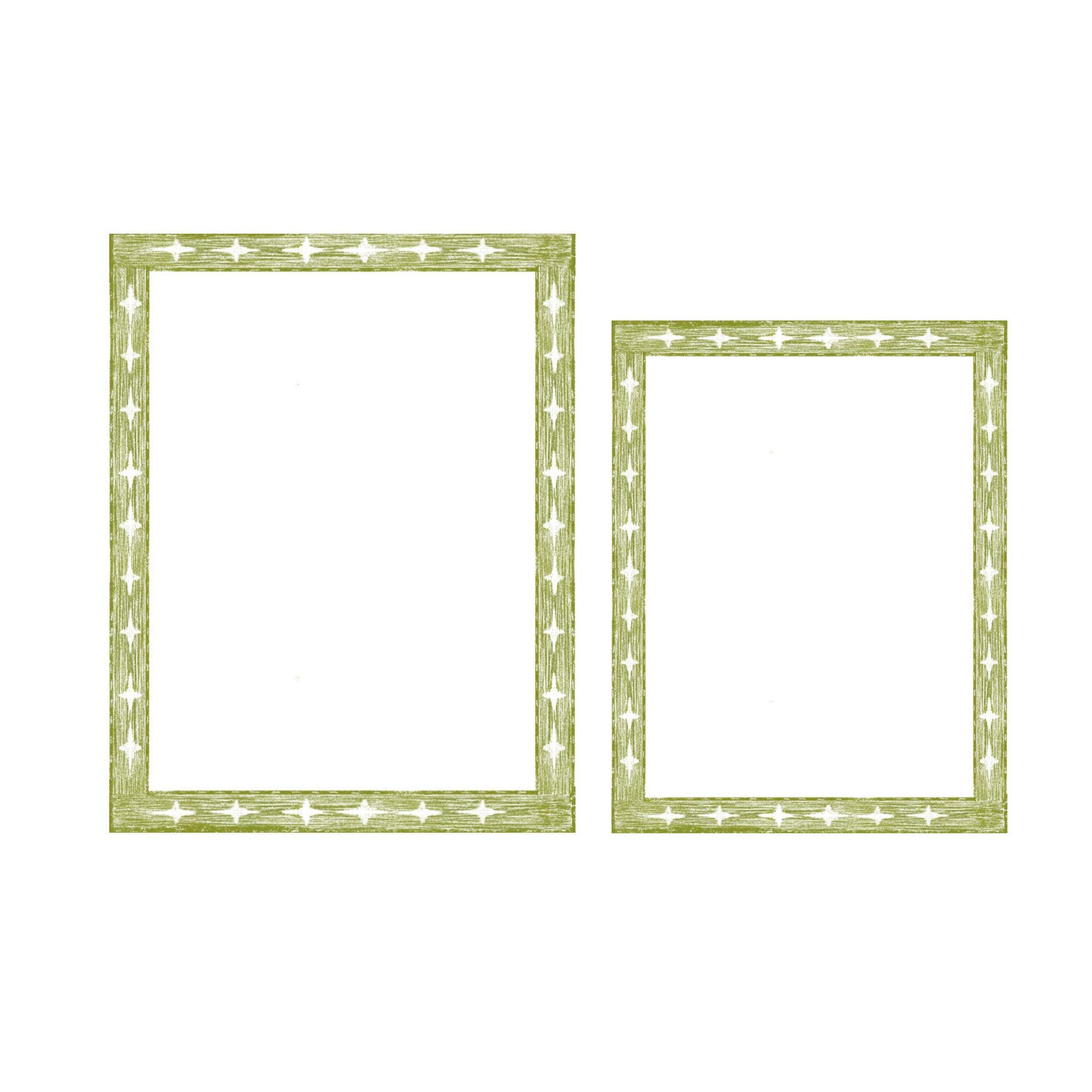 Sage Green Ikat Frames|, Scalloped Border, Wavy Border, Boho Minimalist ...