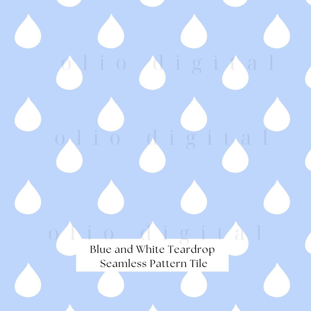 Blue Teardrop Texture Clipart: Seamless Pattern Digital Paper (12"x 12 ...