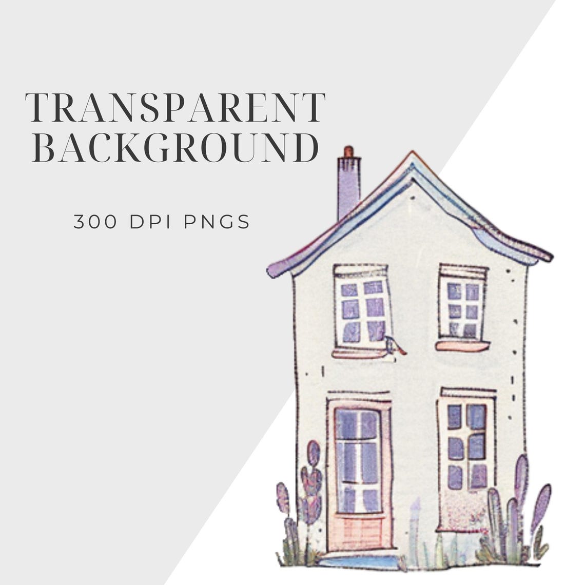 Cute House Clipart Pack, Quirky Watercolor Houses, Whimsical Tiny House ...