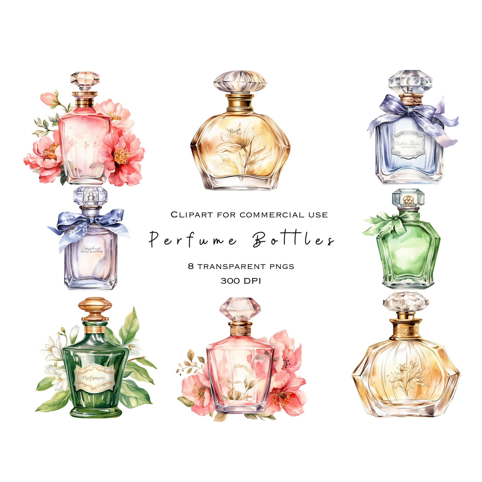 Perfume Bottle Clipart, Vintage, Coquette, Glass Bottle, Vanity, Pink ...