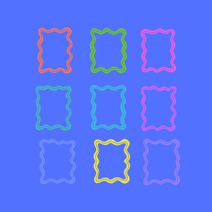 Wavy Frame Clipart: Striped Scalloped Border (digital Download) - Etsy