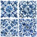 Blue Mediterranean Tile Clipart: Watercolor Azulejo Digital Paper ...