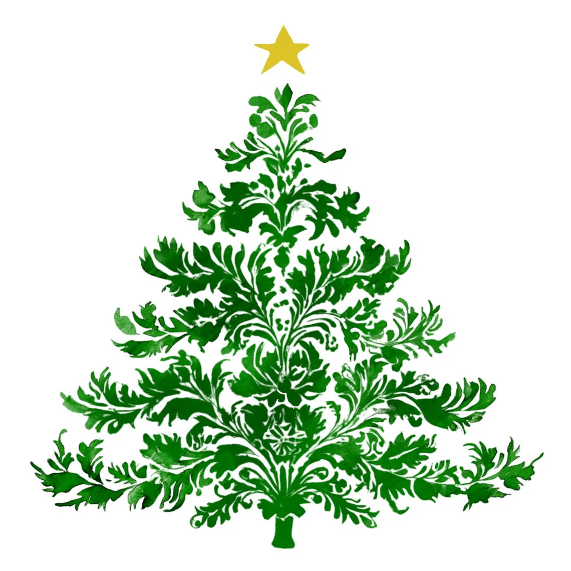 Green Toile Christmas Tree Clipart: Chinoiserie PNG (digital Download ...
