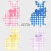 Gingham Easter Bunny Clipart: Pastel Rabbits With Bows (PNG Digital ...