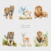 Watercolor Safari Animals Clipart: Lion, Zebra, Elephant (PNG, JPG ...