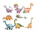 Dinosaur Clipart PNG, Watercolor Cute PNG and JPG for Nursery, Includes ...