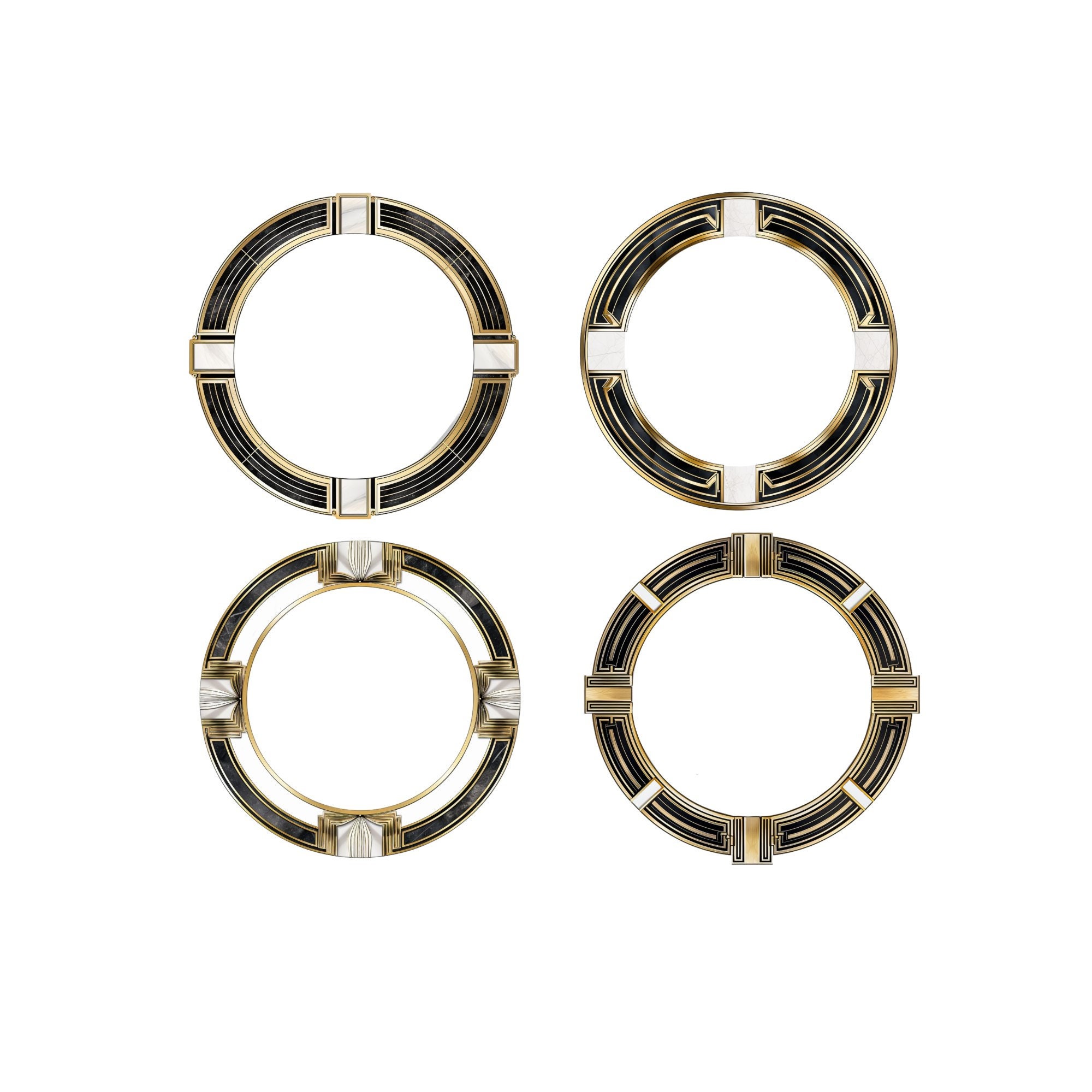 Roaring 20s, Art Deco Frames, Clipart, Black, Gold, Border, Great ...