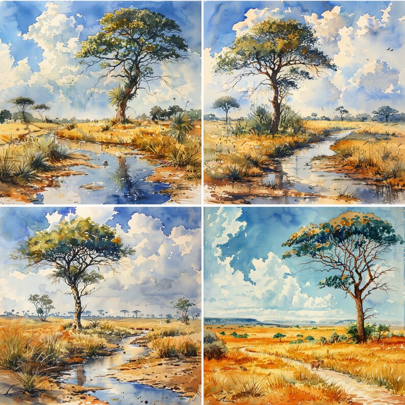 Watercolor Safari Animals Clipart | Safari Pngs | Lion, Elephant, Zebra ...