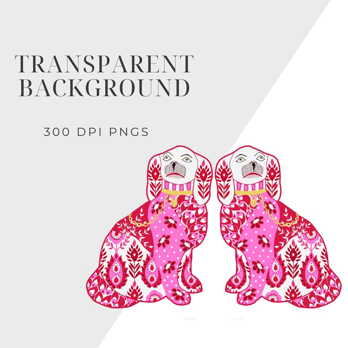 Staffordshire Dog PNG Clipart: Hand-drawn English Style (digital ...