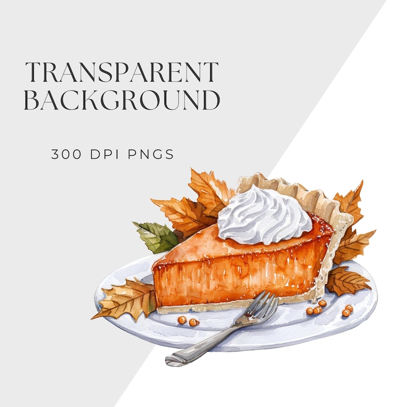 Watercolor Pie Clipart: Fruit Pie Slices PNG Pack (commercial Use) - Etsy