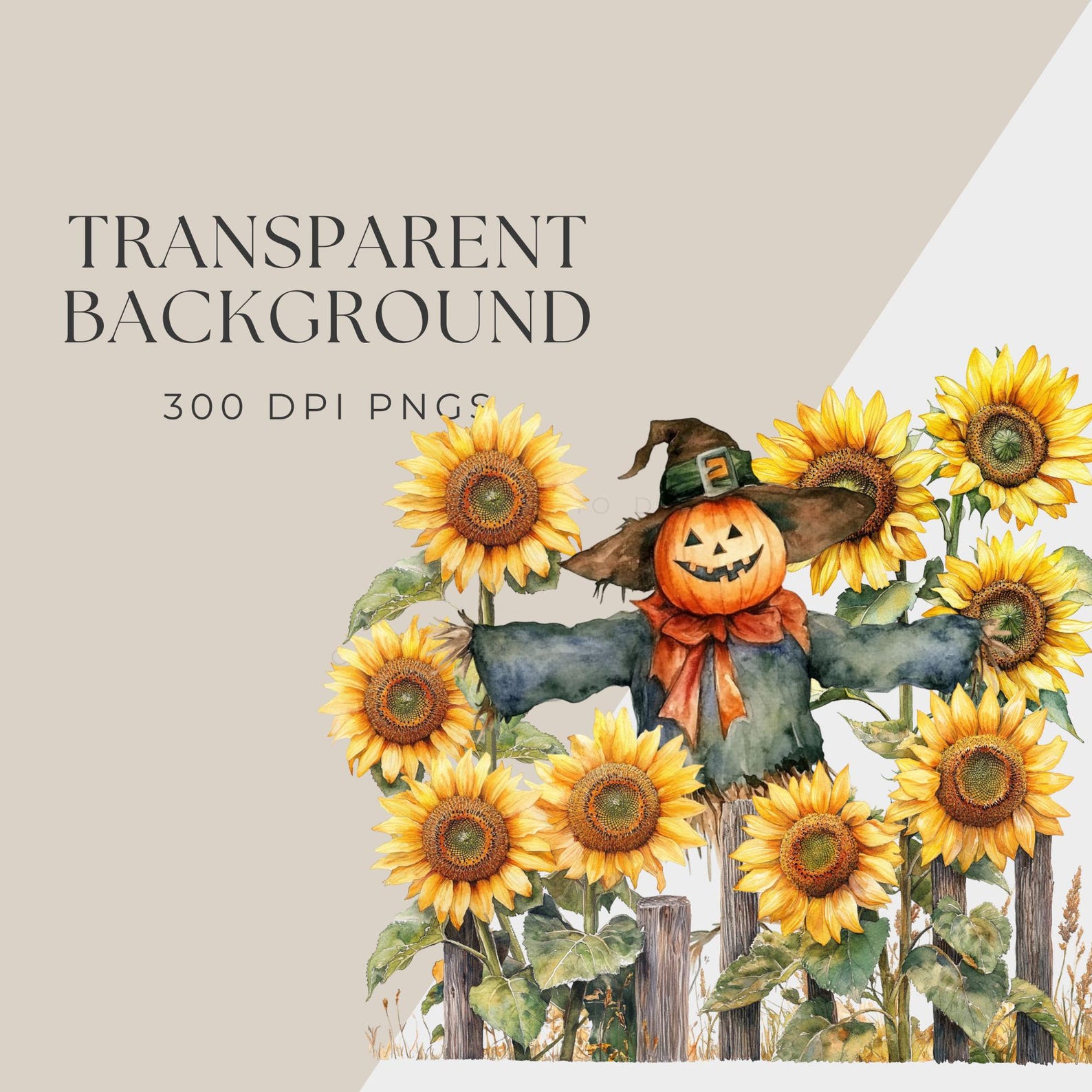 Scarecrow PNG, Sunflower PNG, Autumn Clipart, Primitive Scarecrow PNG ...