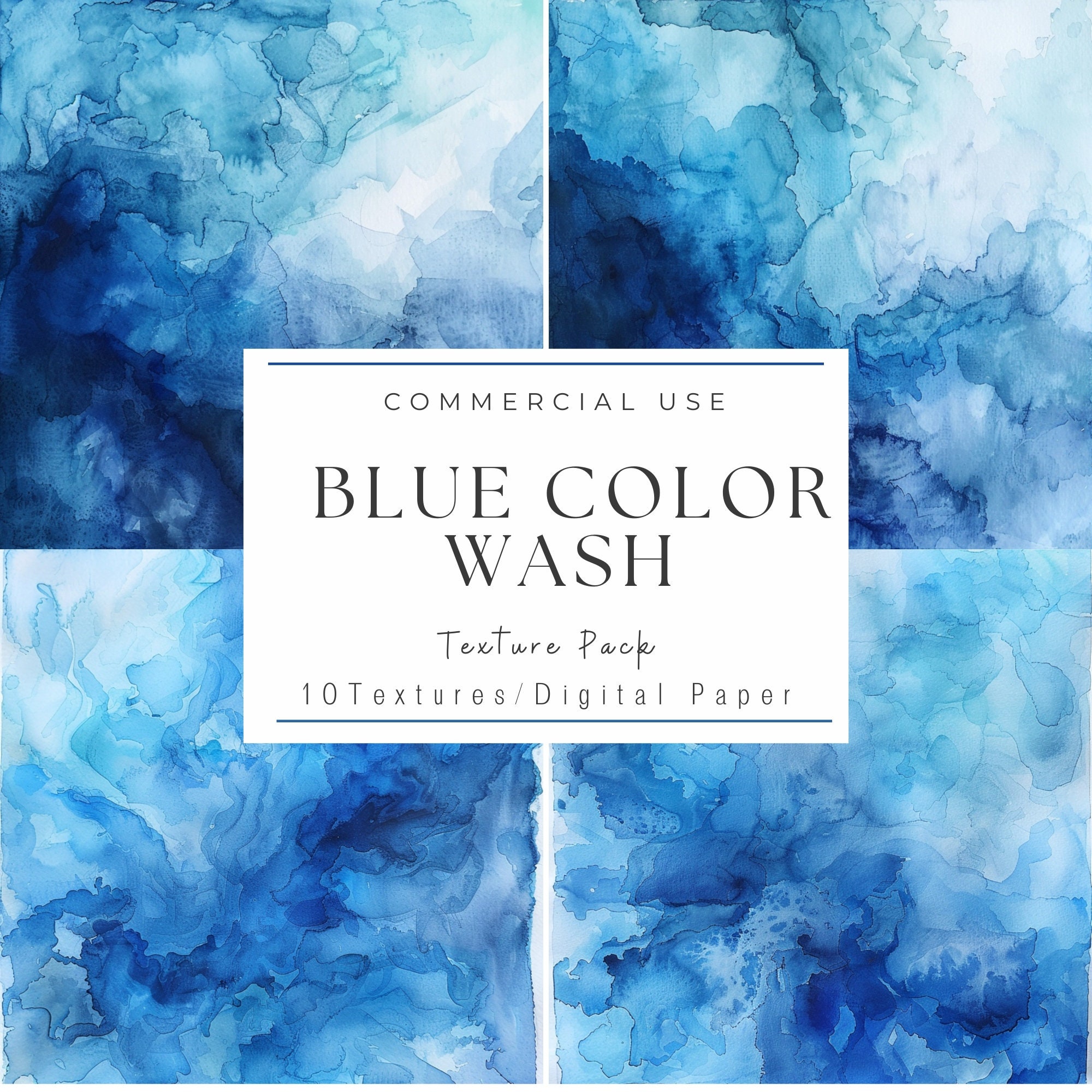 Blue Color Wash Texture Clipart JPG Digital Paper Grand Millennial ...