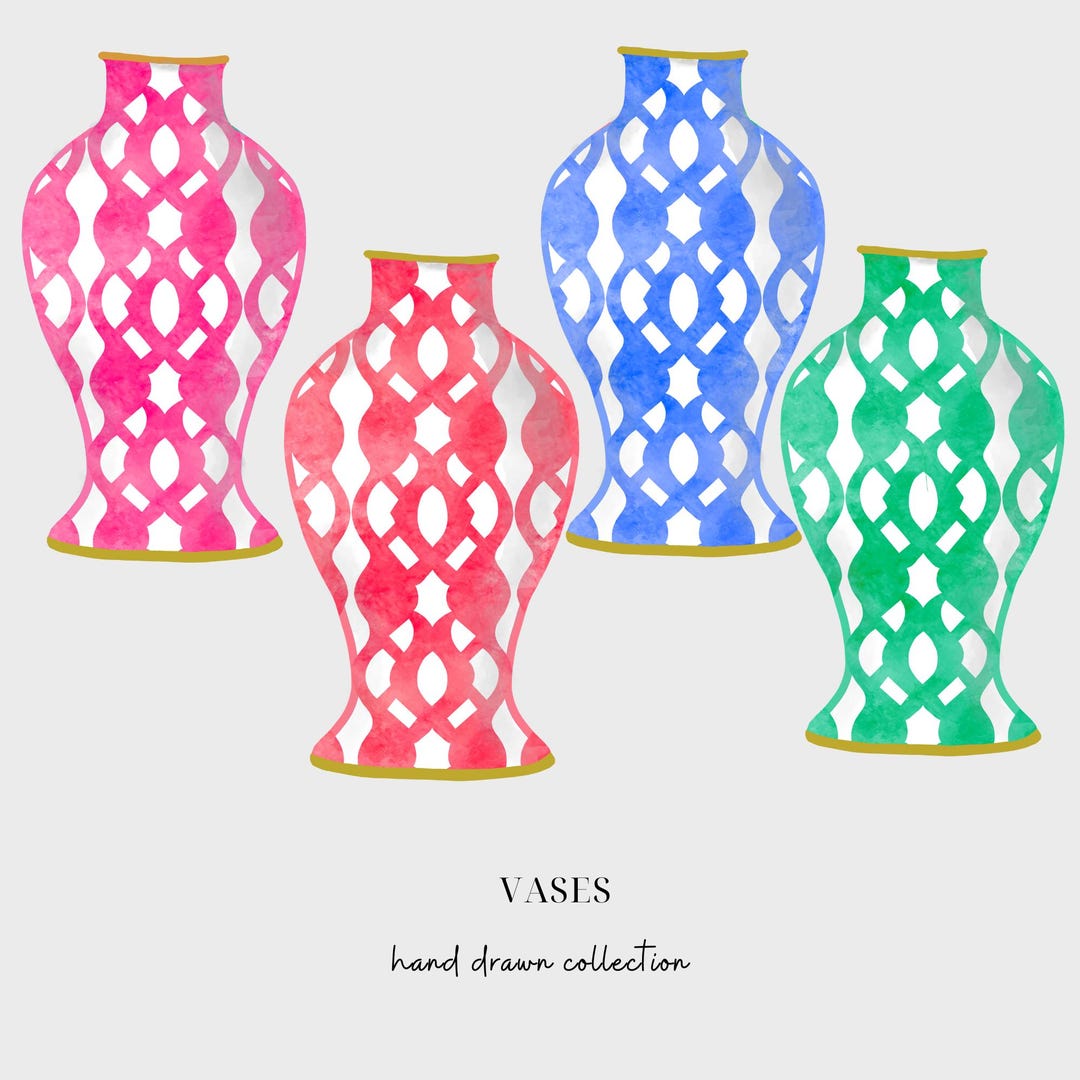Vase PNG Clipart, Preppy Geometric Pattern Vase Clipart, Brightly ...