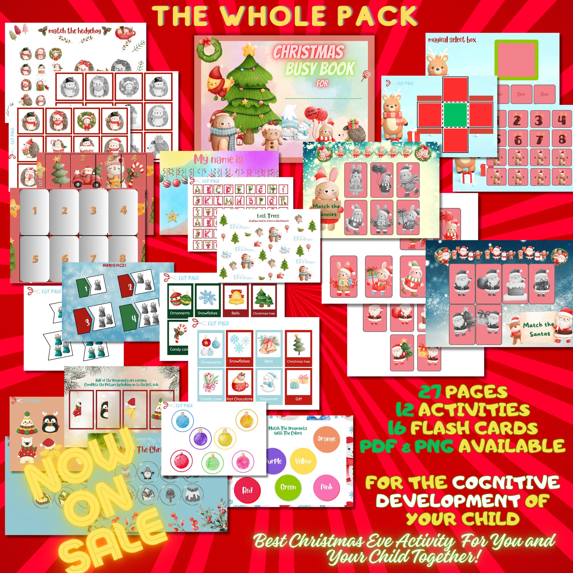 Christmas Busy Book Printable and Personalized Home School Activities ...
