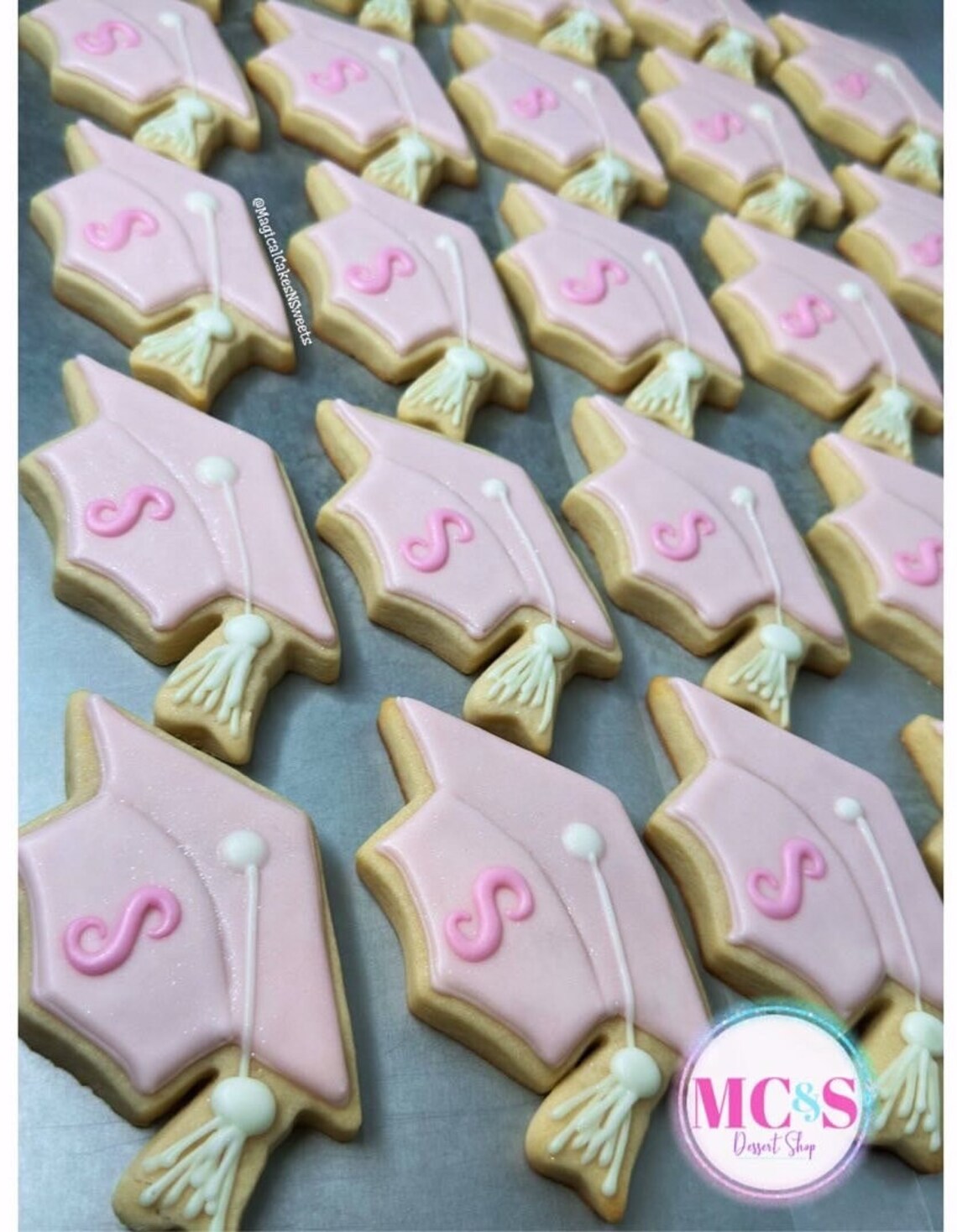 Graduation Cap Decorated Sugar Cookies With Initial - Etsy