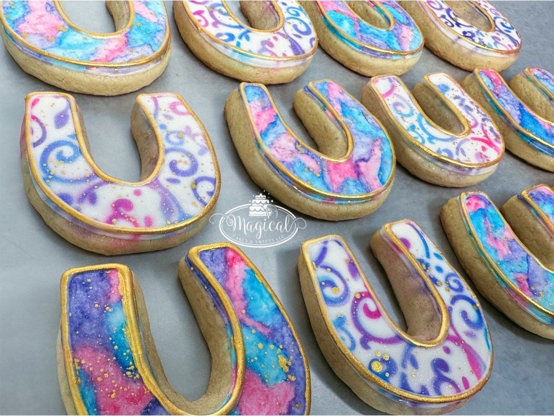 Watercolor LETTER Sugar Cookies - Etsy