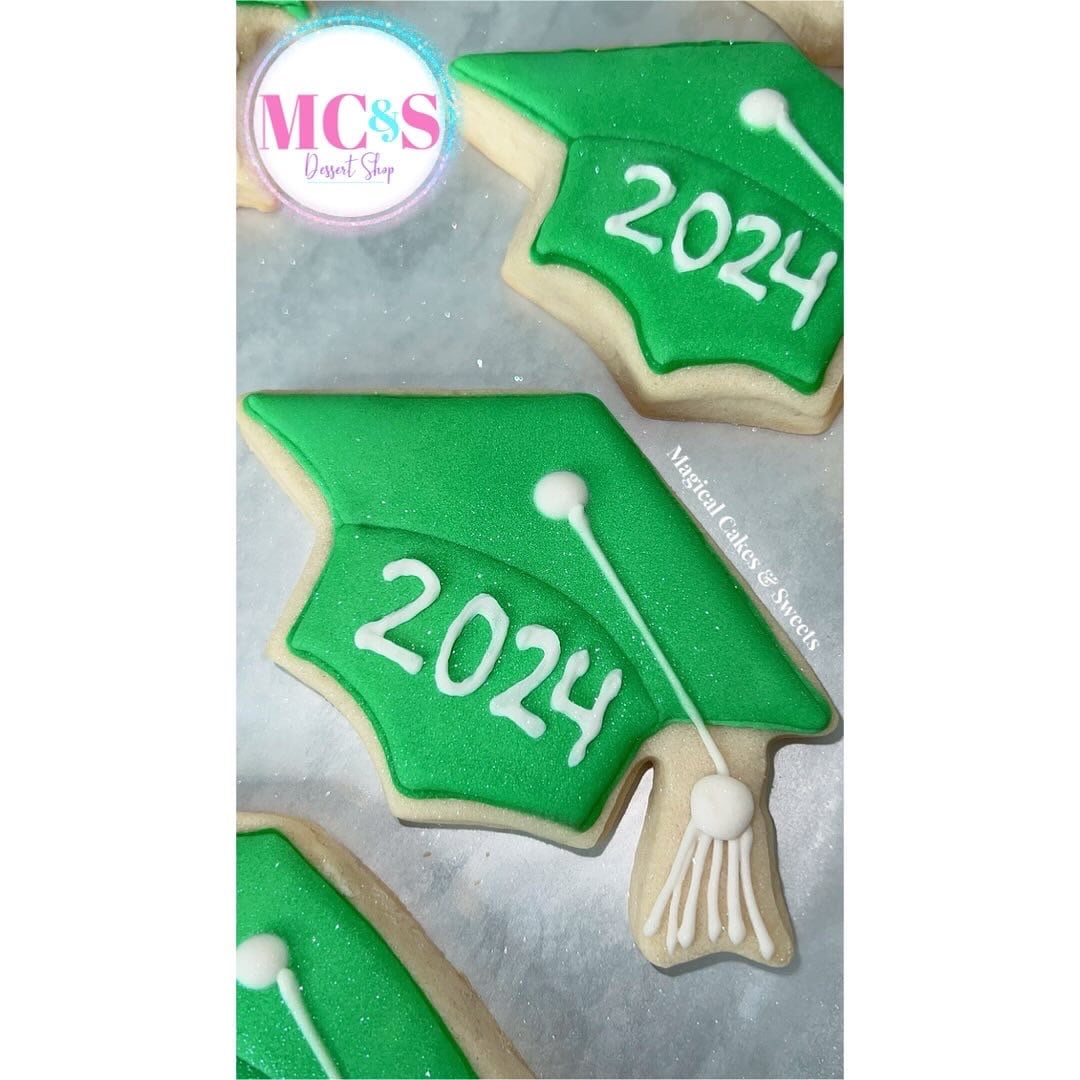 Graduation Cap Decorated Sugar Cookies With Year - Etsy
