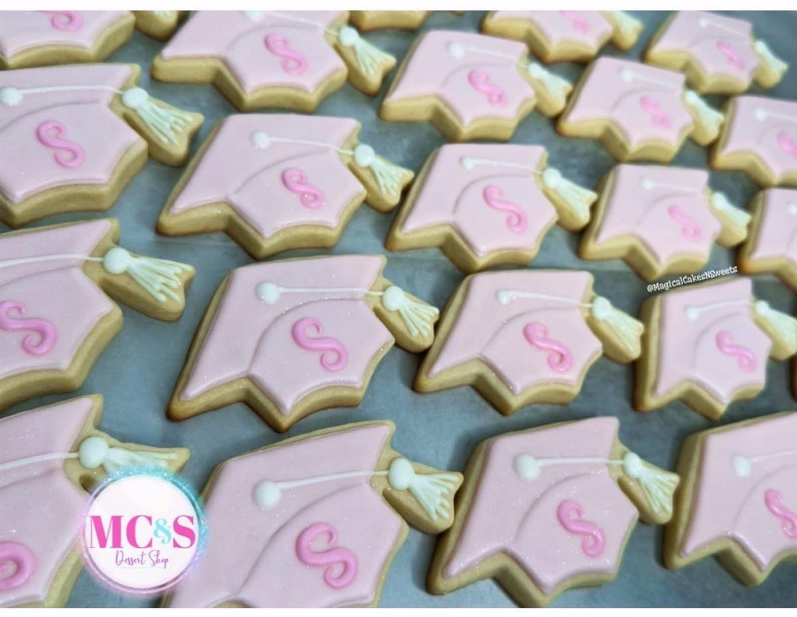 Graduation Cap Decorated Sugar Cookies With Initial - Etsy