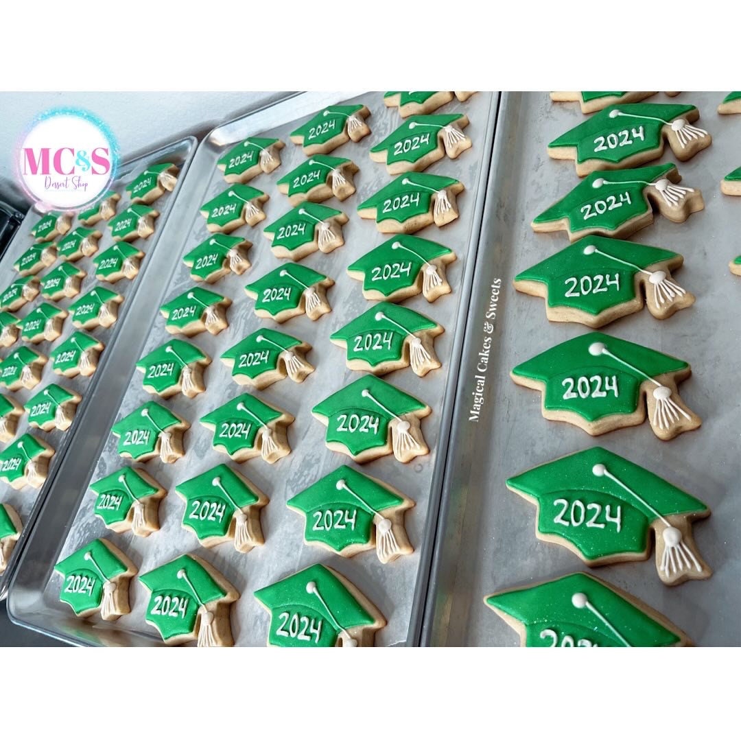Graduation Cap Decorated Sugar Cookies With Year - Etsy