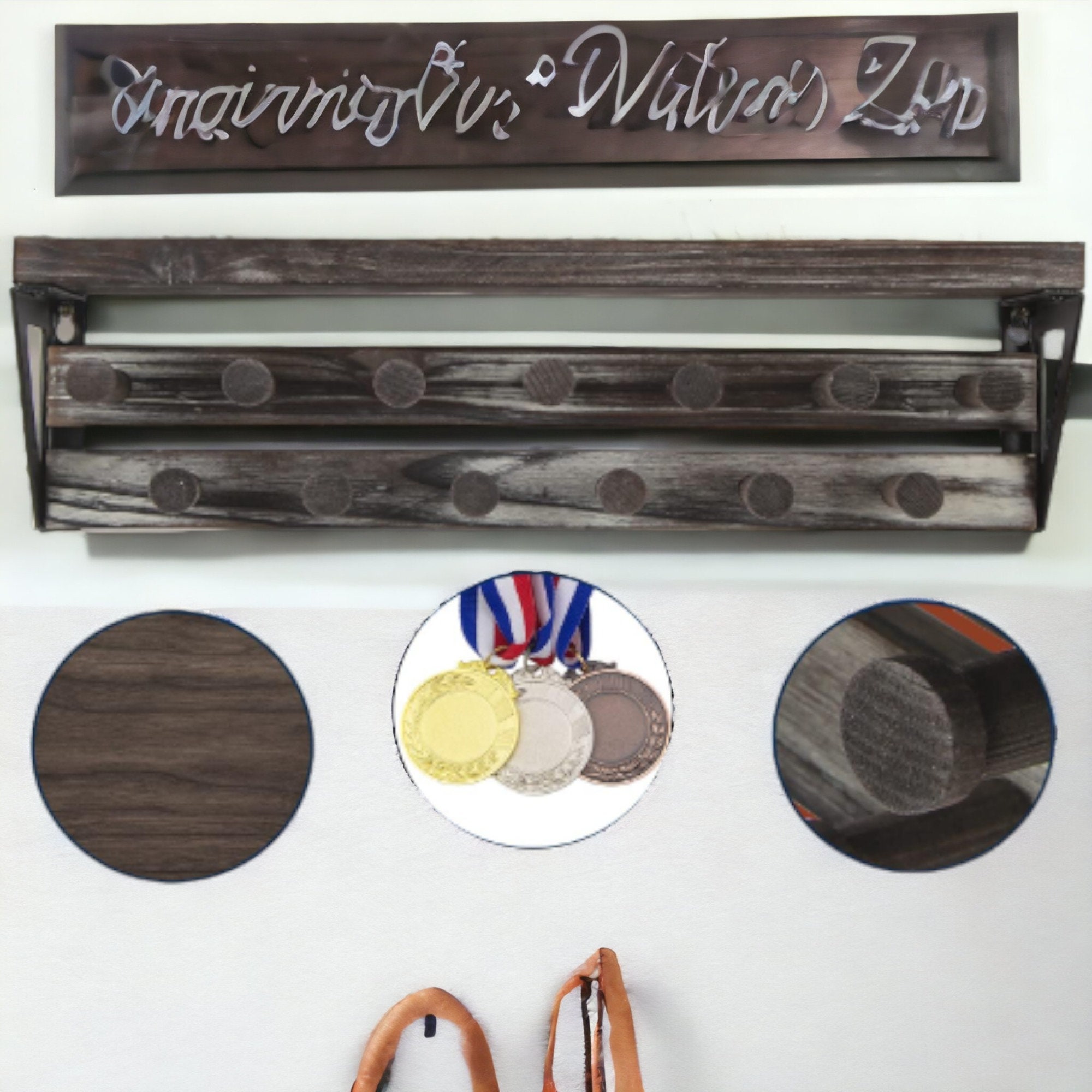 Rustic Wood Wall Mount Display Rack Award Display Award - Etsy