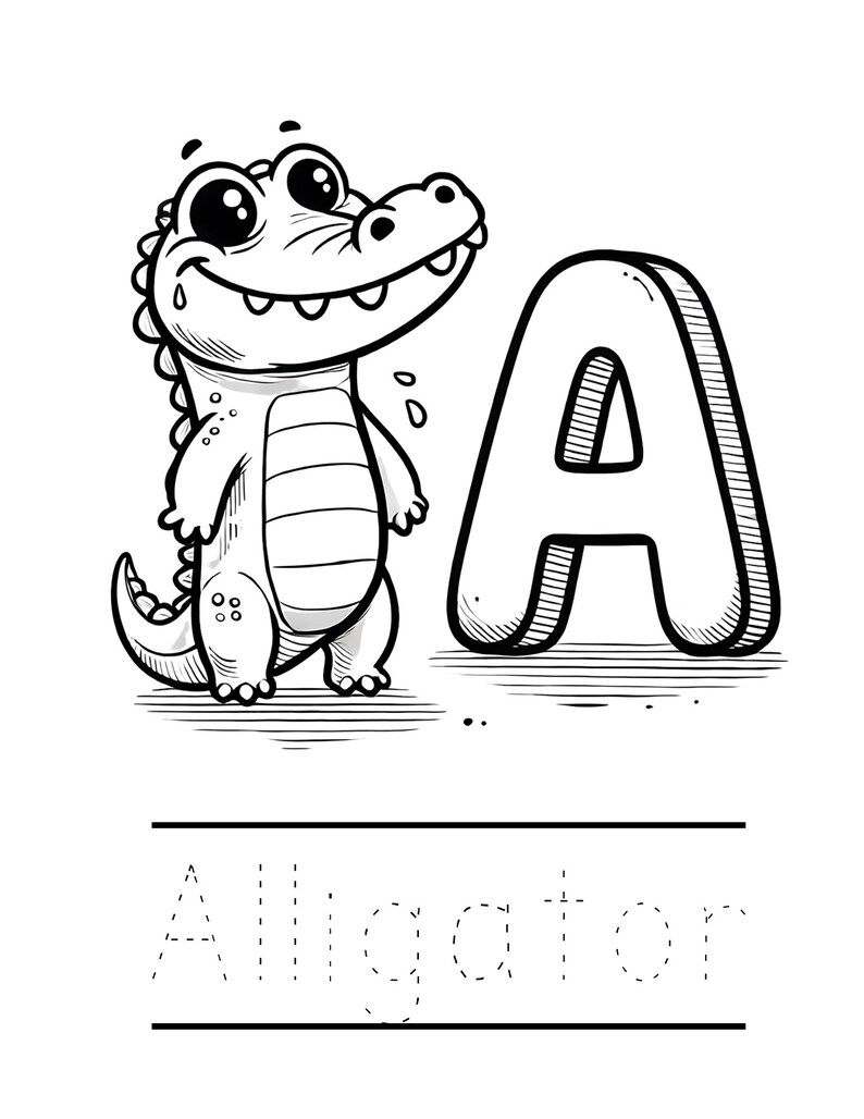 Cute Animal Alphabet Coloring Book Digital Download - Etsy