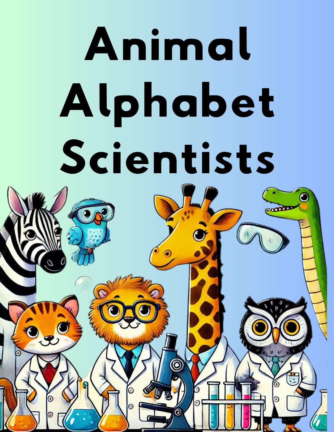 Animal Alphabet Scientists Coloring Book Digital Download - Etsy