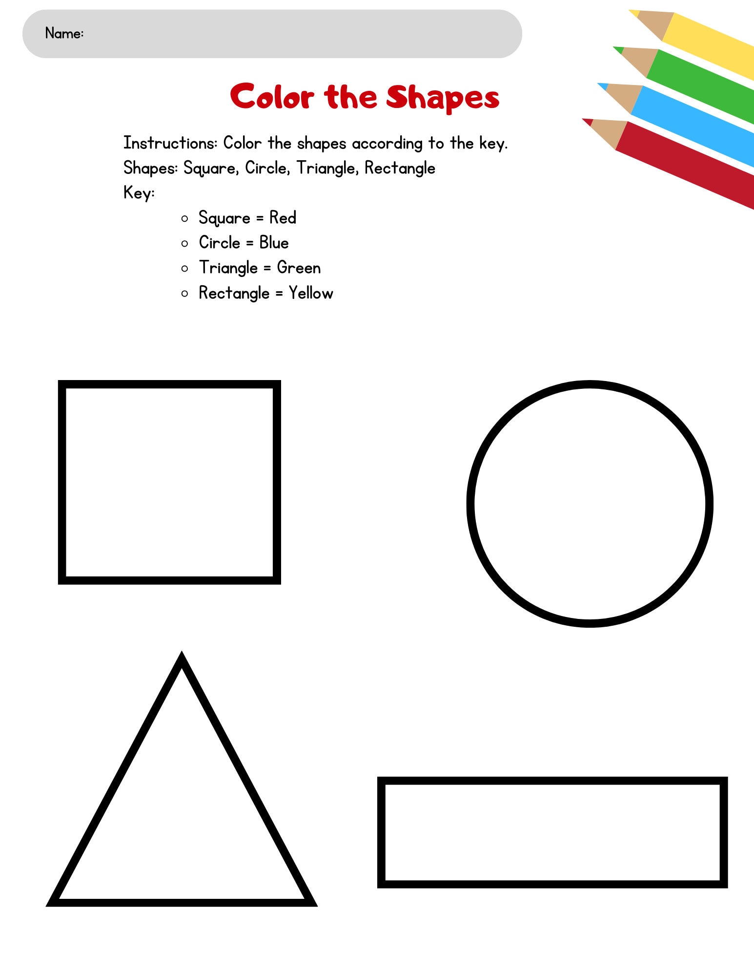 Color the Shapes - Etsy