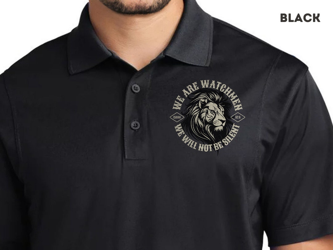 Christian Polo Shirts for Men, Scripture Golf Shirt, Lion Collared ...