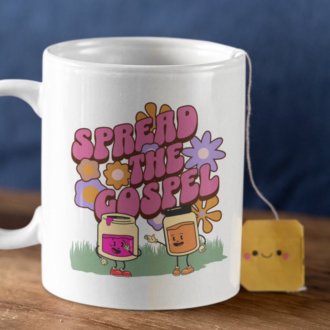 Christian Retro Coffee Cup, Vintage 80s Spread the Gospel Mug, Baptism ...