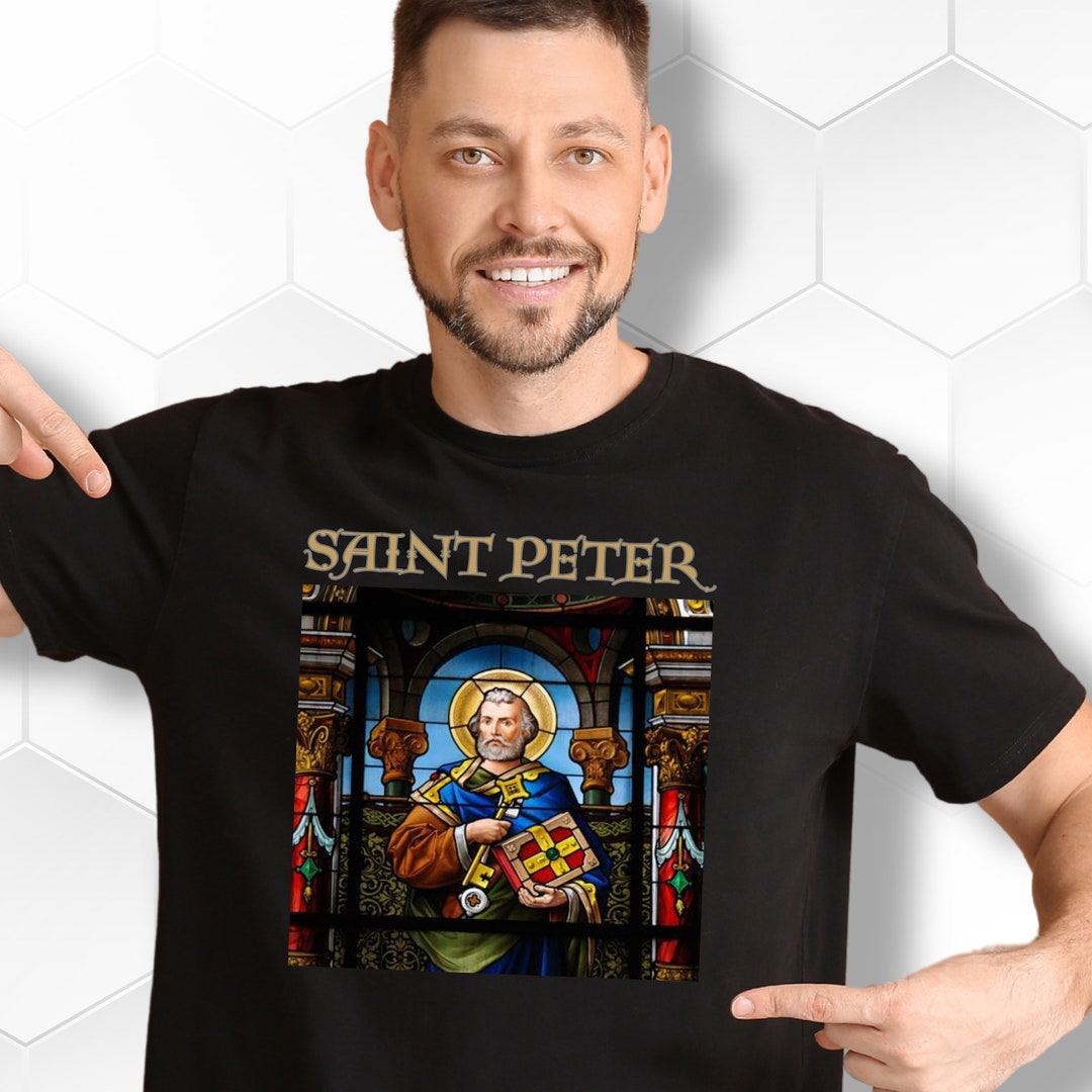Saint Peter Inspired T-shirt, Holy Art Print Shirt, Devotional Wear for ...