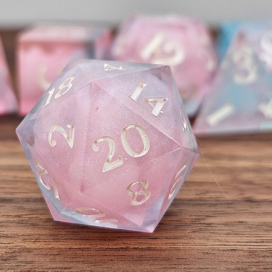 Beautiful Transformation | 7 Piece Large Size OOAK Dice Set for TTRPG ...