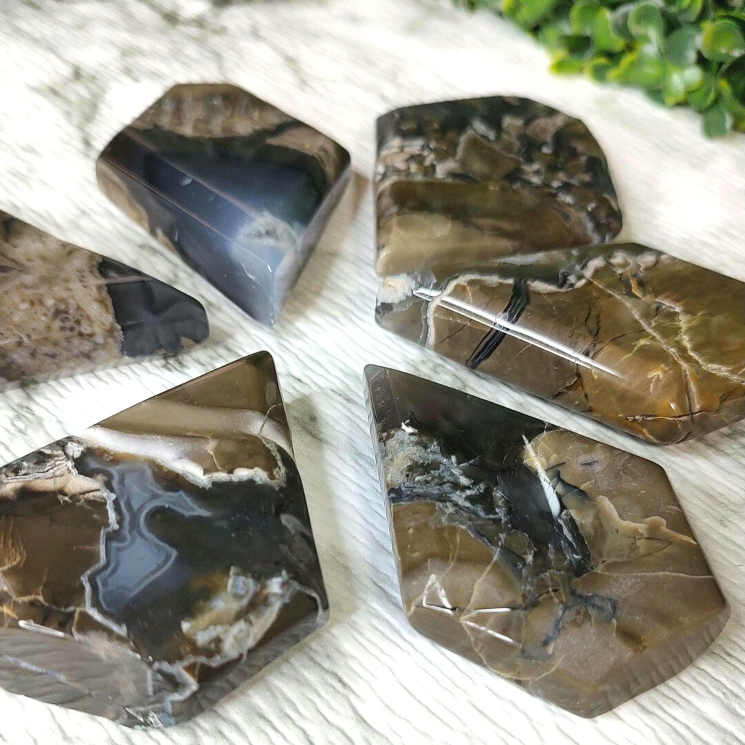 Volcano Agate Flame: Polished Crystal Carving, Reiki Gift - Etsy