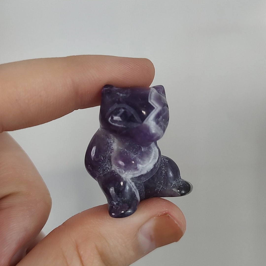 Amethyst Mew, Pokemon Mew, Pokemon Crystal Carving, Amethyst Crystal ...