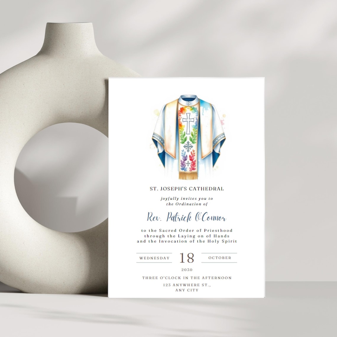 Priest Appreciation Digital Invitation Priest Ordination Ordained ...