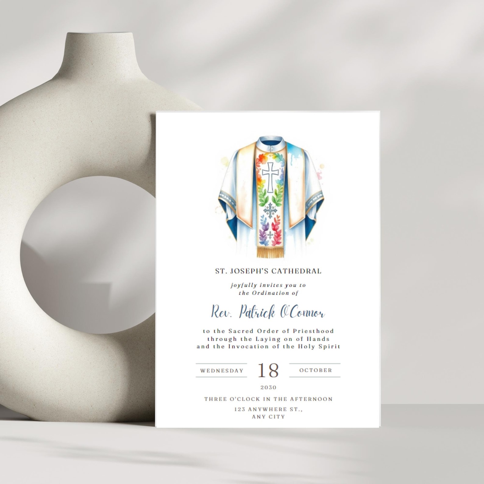 Priest Appreciation Digital Invitation Priest Ordination Ordained ...