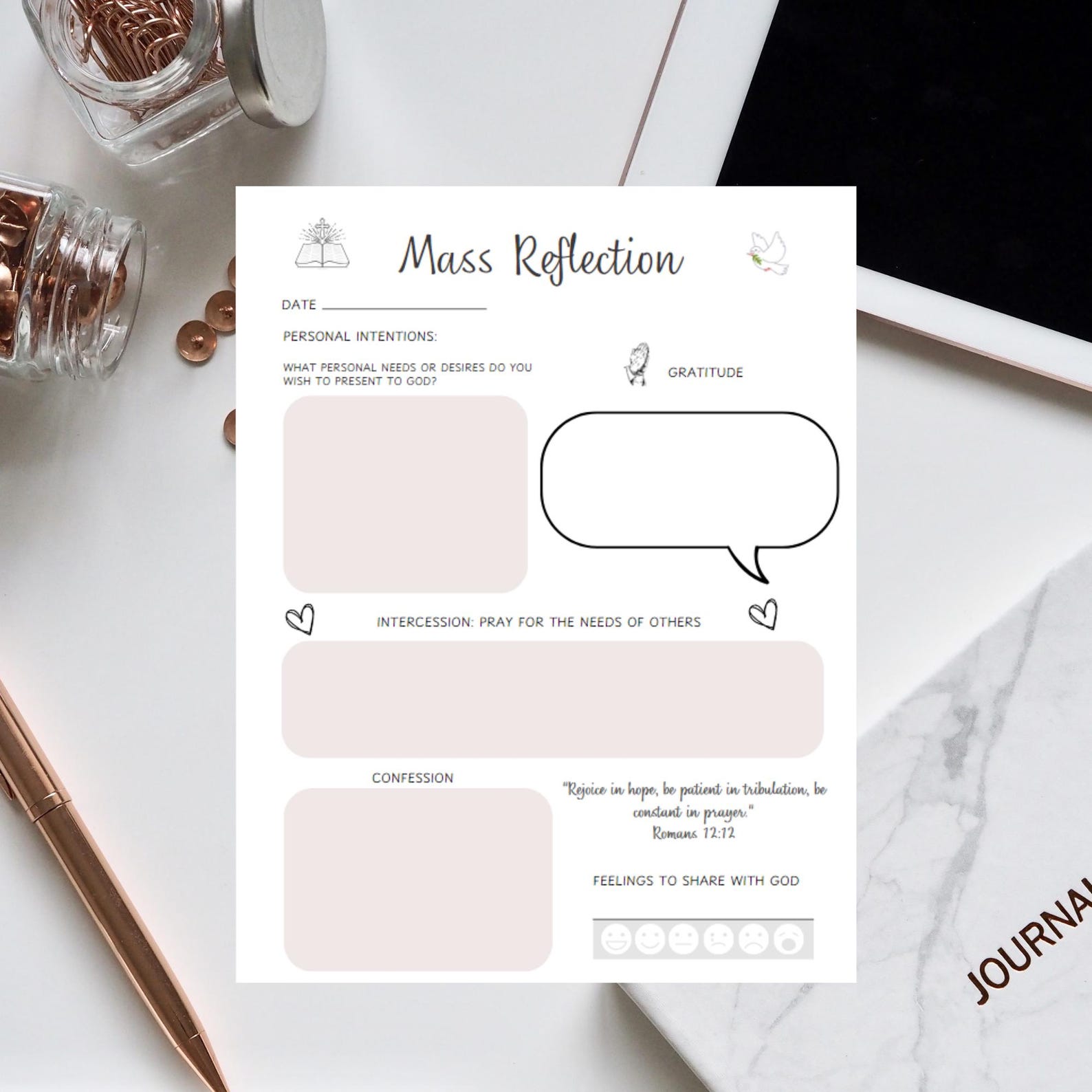 Beginner Bible Study Printable | Catholic Mass Reflection Journal ...