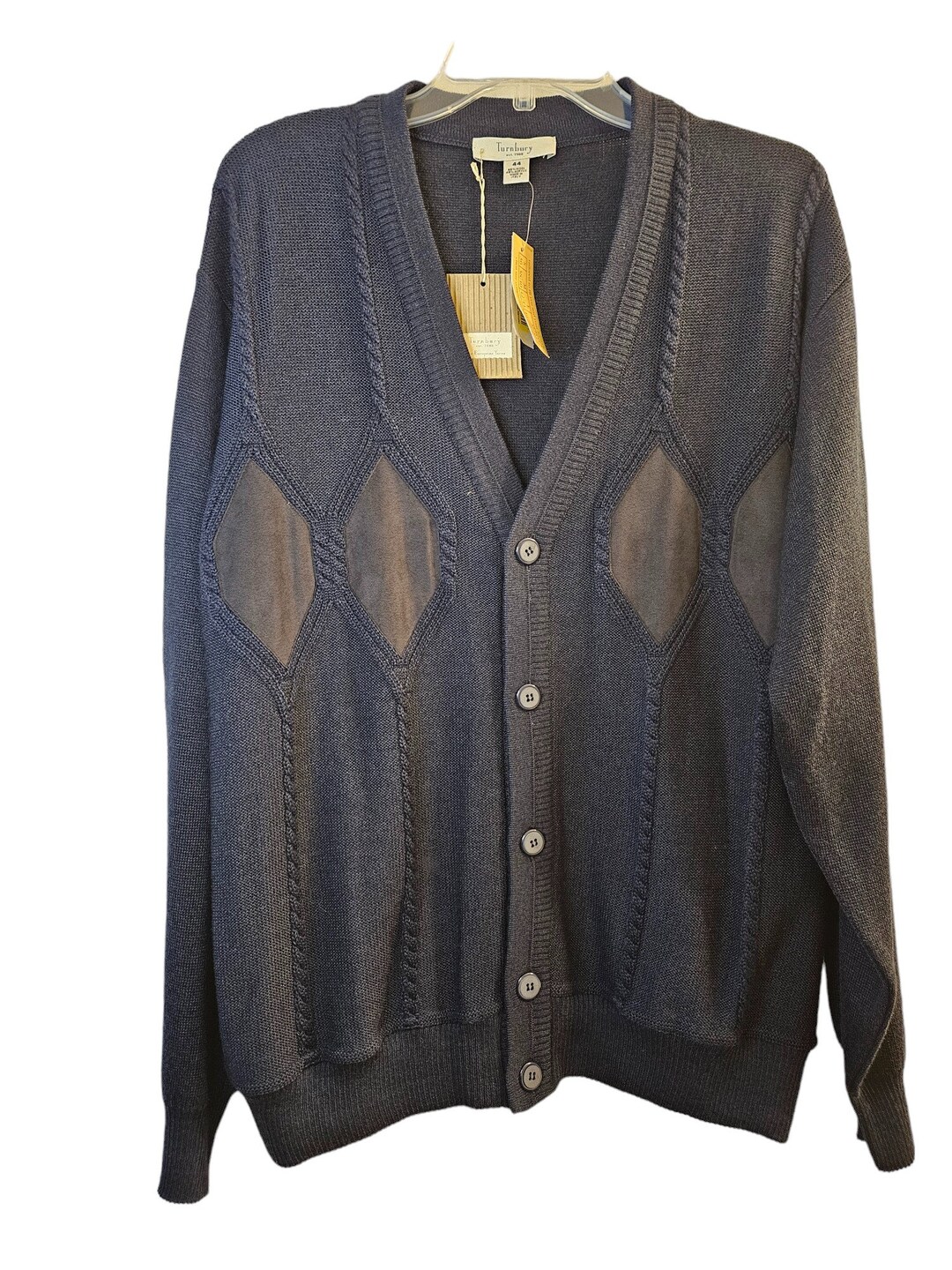 Vintage Minimalist Navy Blue Turnbury Cardigan - Size Large (44 ...
