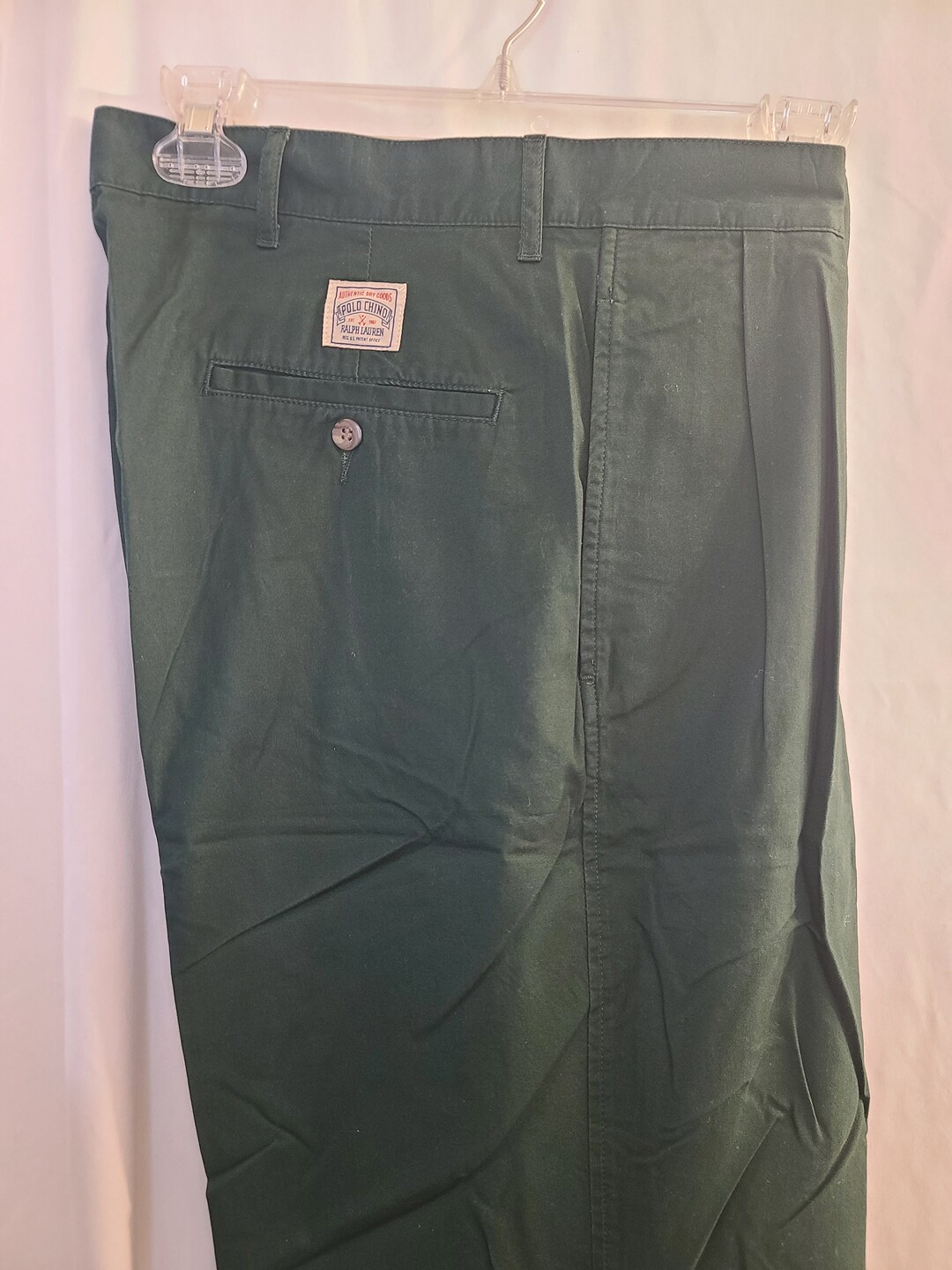 Vintage Men's Forest Green Dress Golf Pants by POLO RALPH LAUREN 90's, 36x30, 100% Cotton, Super ...