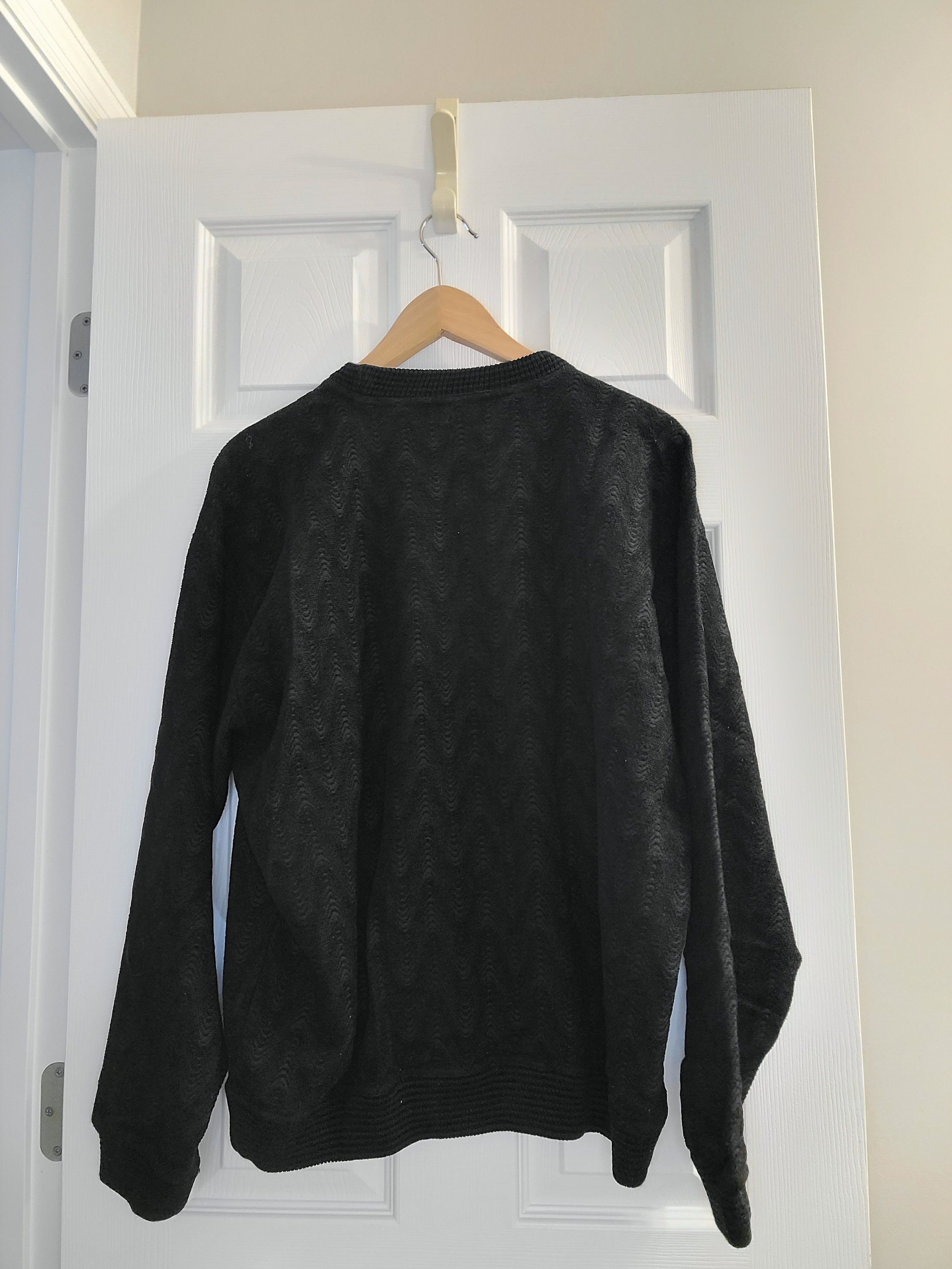 Vintage Jhane Barnes Abstract Design Black Sweater - Wool/rayon ...