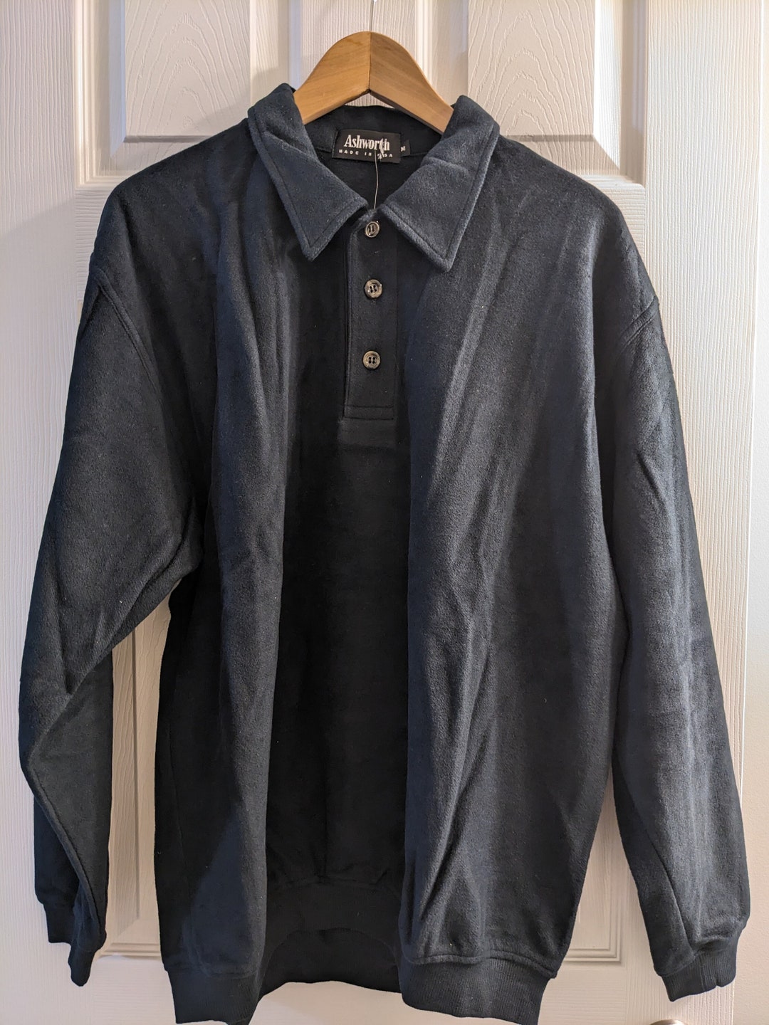 Vintage Men's Quarter-button Down Pullover - Black, Size Medium - NWT ...