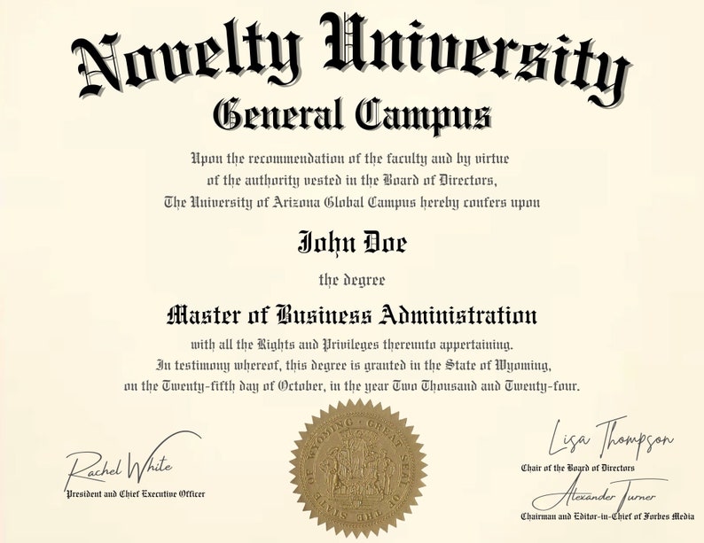 Fully Custom Novelty Diploma Printed and Shipped - Etsy