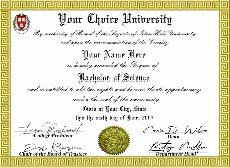 Generic Diploma Replacement | Printed & Shipped to You | Custom Made ...