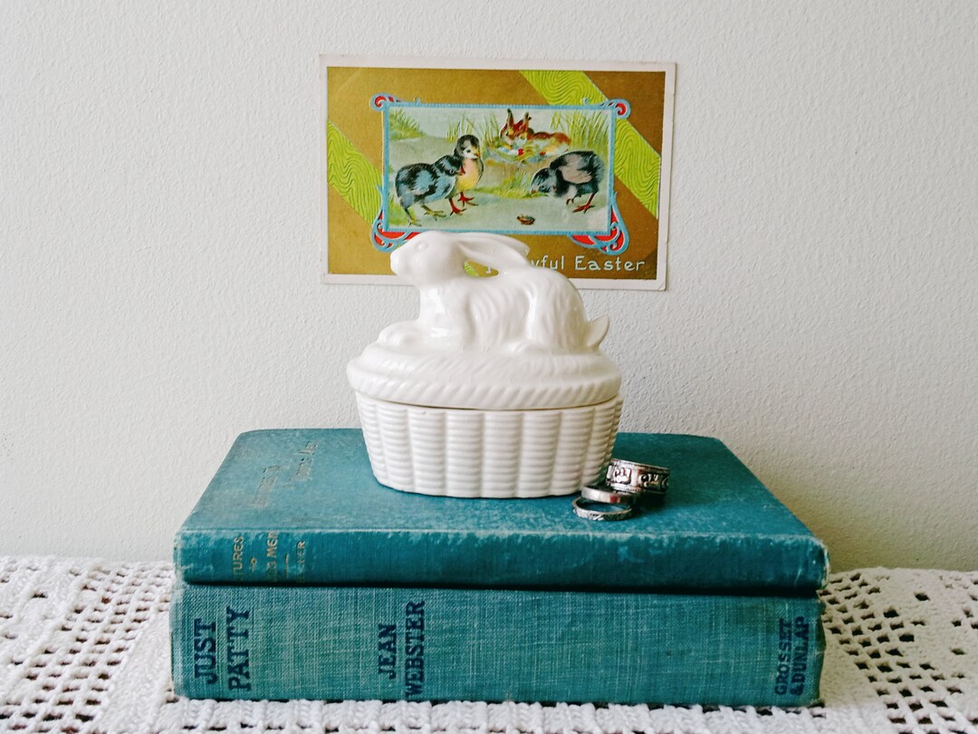 Porcelain Bunny/rabbit Lid Trinket Dish, Vintage 1940s Made in Japan - Etsy