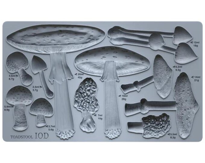 Toadstool Silicone Mould, Iron Orchid Designs IOD - Etsy