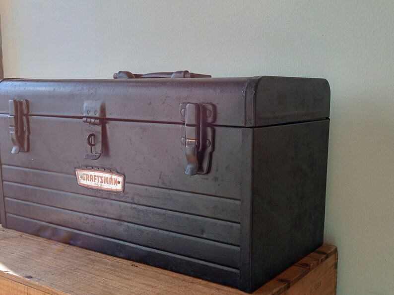 Vintage Sears Craftsman Crown Logo Metal Toolbox With Tray, Made in USA ...